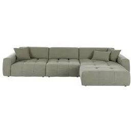 Ecksofa 3C Candy "Yoshy mit Komfortfunktionen, modern und bequem, L-Form", grau (anthrazit), B:378cm H:74cm T:200cm, 100% Polyester, Sofas, Zwei verschiedene Sitztiefen durch verstellbare Rückenlehne