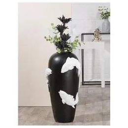 Bodenvase CASABLANCA BY GILDE "Vase "Koi"", schwarz, B:35cm H:73cm T:35cm, Vasen