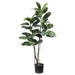 Kunstbaum Creativ green "Ficus elastica", grün, H:150cm, Kunstpflanzen, mit Luftwurzeln