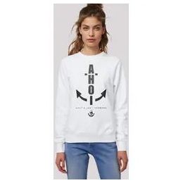 Sweatshirt F4NT4STIC "Ahoi Anker Knut & Jan Hamburg", Damen, Gr. 3XL, weiß, Obermaterial: 85% Baumwolle, 15% Polyester, casual, regular fit, Rundhals, Langarm ohne Bündchen, Sweatshirts, Premium Qualität