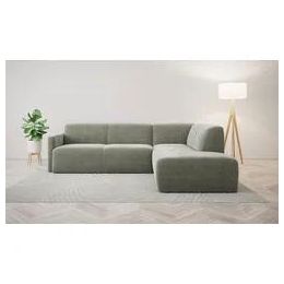 Ecksofa Andas "Tvinnum", grün (hunter), B:255cm H:75cm T:210cm, 100% Polyester, Sofas, Breite 255 cm, L-Form, Struktur weich, Chenille, mit Komfortschaum