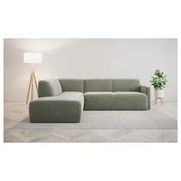 Ecksofa Andas "Tvinnum", grün (hunter), B:255cm H:75cm T:210cm, 100% Polyester, Sofas, Breite 255 cm, L-Form, Struktur weich, Chenille, mit Komfortschaum