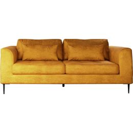 2-Sitzer Trendmanufaktur "Luzi, gem&uuml;tlich und bequem, tolle Detailverabeitung", orange (golden orange), B:189cm H:80cm T:99cm, 100% Polyester, Sofas, wahlweise mit Schlaffunktion und Bettkasten, inklusive Nierenkissen