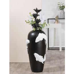 Bodenvase CASABLANCA BY GILDE "Vase "Koi"", schwarz, B:35cm H:73cm T:35cm, Vasen