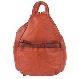 Cityrucksack Harbour 2nd "Xander" Gr. B/H/T: 32cm x 11cm x 31cm, braun (cognac), Rindsleder, Rucksäcke