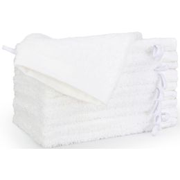 Möve Waschhandschuh MÖVE "Superwuschel", weiß (snow), B:15cm L:20cm, Walkfrottier, Baumwolle, Handtücher (Packung), Waschhandschuh Set mit Bordüre, 100% Premium Cotton Baumwolle