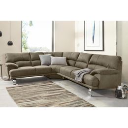 Ecksofa Trendmanufaktur "Cecilia II, in italienischen Design, bequem, hoher Sitzkomfort, L-Form", braun (schlamm), B:280cm H:87cm T:240cm, Microfaser Vintage (100% Polyester);Struktur (100% Polyester);Struktur fein (100% Polyester), Sofas, Ecksofa, extrabreite Armlehnen f&uuml;r noch mehr Sitzkomfort