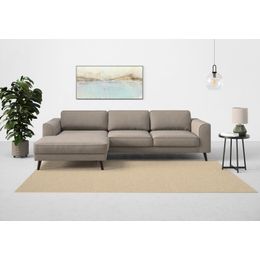 Ecksofa Trendmanufaktur "Lumber Jack, elegantes Designsofa, zeitlos modern, hoher Sitzkomfort", grau (taupe grau), B:280cm H:85cm T:167cm, 100% Polyester, Sofas, Ecksofa, wahlweise mit Bettfunktion u. Bettkasten, L-Form