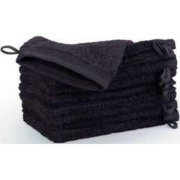 Möve Waschhandschuh MÖVE "Superwuschel", blau (schwarz pool), B:15cm L:20cm, Walkfrottier, Baumwolle, Handtücher (Packung), Waschhandschuh Set mit Bordüre, 100% Premium Cotton Baumwolle