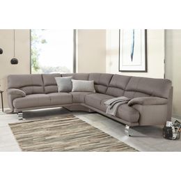 Ecksofa Trendmanufaktur "Cecilia II, in italienischen Design, bequem, hoher Sitzkomfort, L-Form", braun (tan), B:280cm H:87cm T:240cm, Microfaser Vintage (100% Polyester);Struktur (100% Polyester);Struktur fein (100% Polyester), Sofas, Ecksofa, extrabreite Armlehnen f&uuml;r noch mehr Sitzkomfort