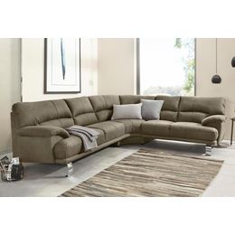 Ecksofa Trendmanufaktur "Cecilia II, in italienischen Design, bequem, hoher Sitzkomfort, L-Form", braun (schlamm), B:280cm H:87cm T:240cm, Microfaser Vintage (100% Polyester);Struktur (100% Polyester);Struktur fein (100% Polyester), Sofas, Ecksofa, extrabreite Armlehnen f&uuml;r noch mehr Sitzkomfort