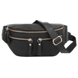 Gürteltasche Betty Barclay Gr. B/H/T: 25cm x 13cm x 7cm onesize, schwarz, Damen, Leder, Strukturmuster, Taschen, echt Leder