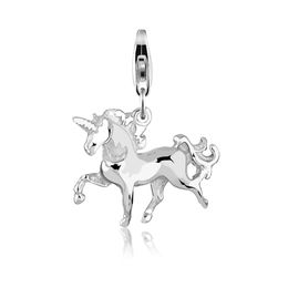 Charm-Einhänger NENALINA "Einhorn Anhänger Pferd Elfe Fabelwesen 925 Silber", silber, Charms, Damen, ohne Stein, Silber 925 (Sterlingsilber)