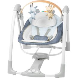 Babywippe Ingenuity "Swing 'n Go Portable Swing™ - Chambray", blau, Baby, Metall, Kunststoff, Stoff, Babywippen, mit Melodien und Geräuschen