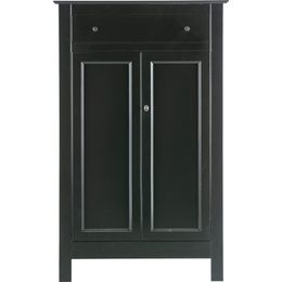 Stauraumschrank Woood "Eva", schwarz, Holzwerkstoff, Schränke, glatt geschliffene Kiefernholz, H 150 cm x B 93 cm