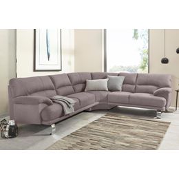 Ecksofa Trendmanufaktur "Cecilia II, in italienischen Design, bequem, hoher Sitzkomfort, L-Form", grau (taupe), B:280cm H:87cm T:240cm, Microfaser Vintage (100% Polyester);Struktur (100% Polyester);Struktur fein (100% Polyester), Sofas, Ecksofa, extrabreite Armlehnen f&uuml;r noch mehr Sitzkomfort