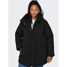 Funktionsmantel Only CARMAKOMA "CARMAASTRICHT SOFTSHELL PARKA OTW NOOS" Gr. M (46/48), schwarz, Damen, Web, Obermaterial: 92% Polyester, 8% Elasthan, Mäntel