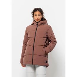 Funktionsjacke Jack Wolfskin "KAROLINGER LONG JKT W", Damen, Gr. S (36), braun (wild, ginger), OBERSTOFF 100% POLYAMID FUTTER 100% POLYESTER FÜLLUNG 100% POLYESTER, Jacken