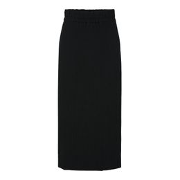 Maxirock Y.A.S "YASALISA HW LONG SKIRT S. NOOS" Gr. 38, schwarz, Damen, Rippware, Obermaterial: 95% Polyester, 5% Elasthan, unifarben, Röcke