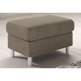 Hocker Trendmanufaktur "Rondo II zeitlos und bequem", braun (tan), B:67cm H:46cm T:53cm, Struktur (100% Polyester), Hocker, Polsterhocker, wahlweise mit komfortablem Federkern, frei im Raum stellbar