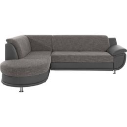 Ecksofa Trendmanufaktur "Rondo 3, zeitlos und bequem, Materialmix, breite Armlehnen, L-Form", grau (dunkelgrau, grau, wei&szlig;), B:265cm H:85cm T:190cm, Kunstleder SOFTLUX / Struktur (77% Polyester; 23% Polyacryl);Luxus-Microfaser ALCAZAR (100% Polyester) / Feinstruktur (100% Polyester), Sofas, Ecksofa, wahlweise mit Federkern f&uuml;r mehr Komfort, wahlweise mit Bettfunktion