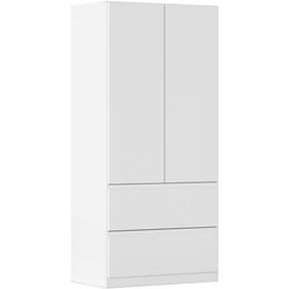 Drehtürenschrank Rauch "Kleiderschrank Schrank Garderobe Wäscheschrank COSTA in 3 Breiten", weiß (alpinweiß), B:90cm H:197cm T:54cm, Holzwerkstoff, Schränke, viel Platz, grifflose Front und Push-to-Open Funktion MADE IN GERMANY