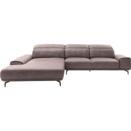 Wohnlandschaft Musterring "MR 2490", grau (light grau, b), B:342cm T:207cm, Sofas, Wohnlandschaft, Bronze-Fu&szlig; Sitzh&ouml;he 46cm, wahlweise mit Funktionen, Ma&szlig;e 342 x 207 cm