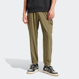 Sporthose adidas Sportswear "M SL CARGO PT" Gr. L, N-Gr, grün (olive strata, schwarz), Herren, Obermaterial: 100% Polyester, Hosen