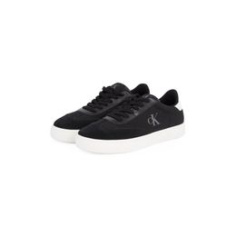 Sneaker Calvin Klein Jeans "CLASSIC CUPSOLE LOW MIX MG", Herren, Gr. 44, schwarz-weiß (schwarz, weiß), Leder, Lederimitat, Textil, unifarben mit Farbeinsatz, sportlich, Schuhe, Schnürschuh, Halbschuh, Freizeitsneaker mit Logoschriftzug