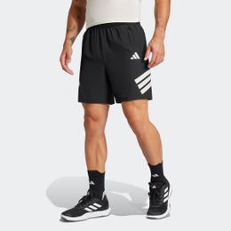 Shorts adidas Performance "GYM+ 3S SHORT", Herren, Gr. L, Länge 7, schwarz-weiß (schwarz, weiß), Obermaterial: 87% Polyester, 13% Elasthan, sportlich, Hosen