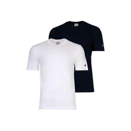 T-Shirt Champion "T-Shirt 2er Pack" Gr. L, blau (weiß, dunkelblau), Herren, Obermaterial: 100% Baumwolle CO., Shirts