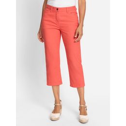 3/4-Hose Inspirationen Gr. 52, Normalgrößen, orange (koralle), Damen, 76% Baumwolle, 22% Polyester, 2% Elasthan, unifarben, Hosen