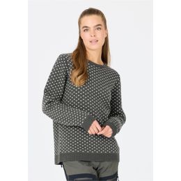 Strickpullover WHISTLER "Borge", Damen, Gr. 36, grau (dunkelgrau, meliert), 70% Polyacryl, 30% Wolle, bedruckt, casual, normal, Rundhals, Pullover, aus stilvollem und wärmendem Strick