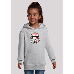 Kapuzenpullover F4NT4STIC "Star Wars Trooper Head Snoflakes" Gr. 110/116, grau (erdgrau), Mädchen, Obermaterial: 65% Baumwolle, 35% Polyester, Pullover, Premium Qualität