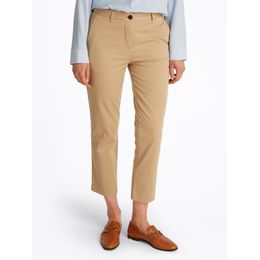 Chinohose Tommy Hilfiger "CO STRETCH GMD SLIM CHINO", Damen, Gr. 38, N-Gr, beige, Web, Obermaterial: 98% Baumwolle, 2% Elasthan, unifarben, klassisch, slim fit knöchellang, Hosen, mit Stretchanteil