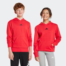 Kapuzensweatshirt adidas Sportswear "J SL FL HD 225" Gr. 140, pure ruby, schwarz, Kinder, Obermaterial: 71% Baumwolle, 29% Polyester, Sweatshirts