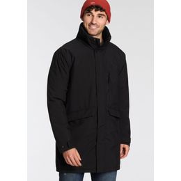 Funktionsparka Icepeak "H SOFTSHELLJACKE AGARA", Herren, Gr. 46, schwarz (schwarz1), Obermaterial: 100% Polyester. Futter: 100% Polyester. Wattierung: 100% Polyester, sportlich, hoch geschlossener Ausschnitt, Langarm mit Druckknöpfen,verstellbar, Jacken