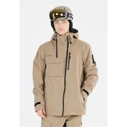 Skijacke SLOPE "Zuko", Herren, Gr. L, braun (hellbraun), 100% Polyester, mehrfarbig, Sportlich, normal, ohne Ausschnitt, Jacken, Mit innovativem Reißverschlussdesign
