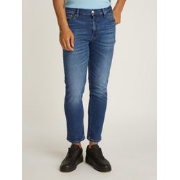 Regular-fit-Jeans Tommy Jeans "DAD JEAN RGLR TPRD" Gr. 31, Länge 32, blau (schwarz denim), Herren, Denim/Jeans, Obermaterial: 99% Baumwolle, 1% Elasthan, Jeans, mit Logoprägung