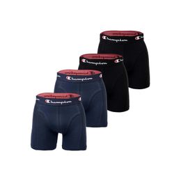 Boxershorts Champion "Boxershort 4er Pack", Herren, Gr. L, blau (blau, schwarz), Obermaterial: 95% Baumwolle CO. 5% Elasthan EL., Unterhosen