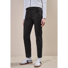 Stoffhose Cecil, Damen, Gr. 26, Länge 30, schwarz, Web, 95% Baumwolle, 5% Elasthan, unifarben, casual, slim fit lang, Hosen, aus Baumwolle mit Stretchanteil