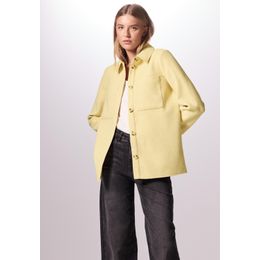 Kurzjacke STREET ONE STUDIO Gr. 40, bond gelb meliert, Damen, Stoff, 90% Polyester, 10% Viskose, unifarben, Jacken, mit Brusttaschen