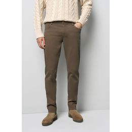 Chinos MEYER "Five-Pocket Chino", Herren, Gr. 33, Länge 34, braun (esche, st braun2), 98% Baumwolle;2% Elasthan, unifarben, slim fit lang, Hosen, aus robustem BIO-Baumwoll