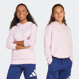 Kapuzensweatshirt adidas Sportswear "J SL FL HD 225" Gr. 128, pink (clear pink, weiß), Kinder, Obermaterial: 71% Baumwolle, 29% Polyester, Sweatshirts