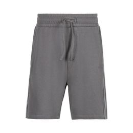 Sweatshorts HUGO UNDERWEAR Gr. L, N-Gr, grau, Herren, Sweatware, Obermaterial: 100% Baumwolle, Hosen, mit seitlichen Kontraststreifen