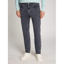 Tapered-fit-Jeans Tommy Hilfiger "TAPERED HARLEM STR TREVOR GREY" Gr. 32, Länge 34, trevor grau, Herren, Denim/Jeans, Obermaterial: 99% Baumwolle, 1% Elasthan, unifarben, Jeans, in grauer Waschung