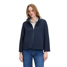 BETTY & CO Canvasjacke BETTY & CO "Betty & Co Casual-Jacke mit Stehkragen" Gr. 38, blau (dunkelblau), Damen, Obermaterial: 78% Viskose, 12% Polyamid, 10% Elasthan., Jacken