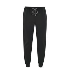 Jogginghose Hajo "Jogginghose" Gr. M, N-Gr, schwarz, Herren, Obermaterial: 62% Baumwolle CO. 33% Polyester PES. 5% Elasthan EL., Hosen