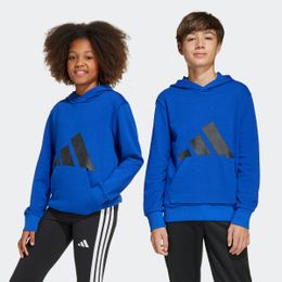 Kapuzensweatshirt adidas Sportswear "J BL FT HD 280", Kinder, Gr. 164, blau (royal blau, schwarz), Obermaterial: 55% Baumwolle, 36% Polyester, 9% Viskose, sportlich, Sweatshirts