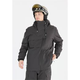 Skijacke SLOPE "Zuko", Herren, Gr. L, grau (anthrazit), 100% Polyester, mehrfarbig, Sportlich, kurz, ohne Ausschnitt, Jacken, Mit innovativem Reißverschlussdesign